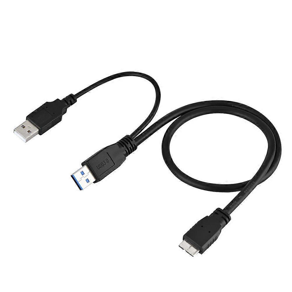 USB 3.0 A Male to Micro B Male Male Power Supply Y Cable for Mobile Hard Drive HDD 50cm ...