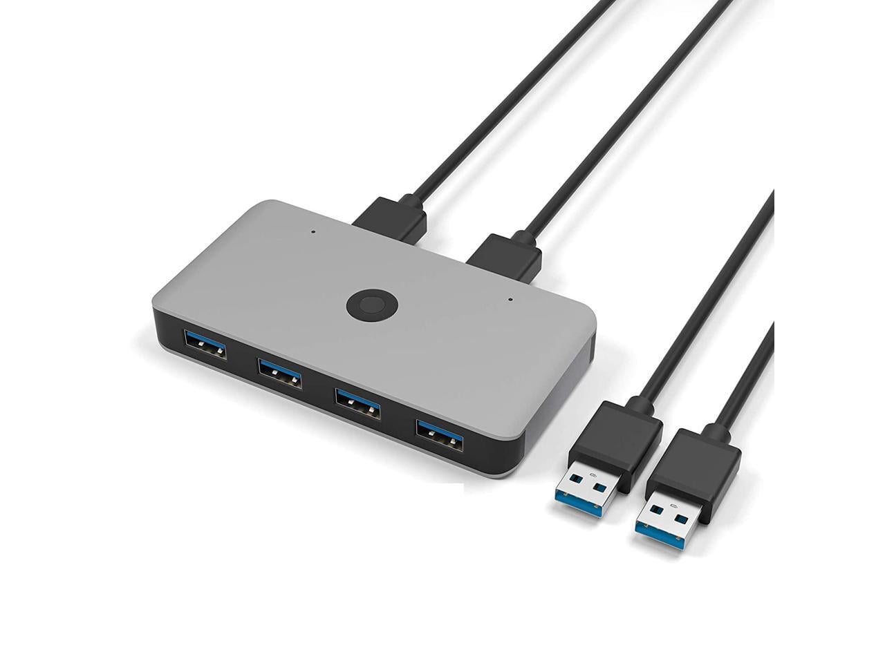 USB 3.0 Aluminum Sharing Switch Selector 4 Port 2 Computers Peripheral ...