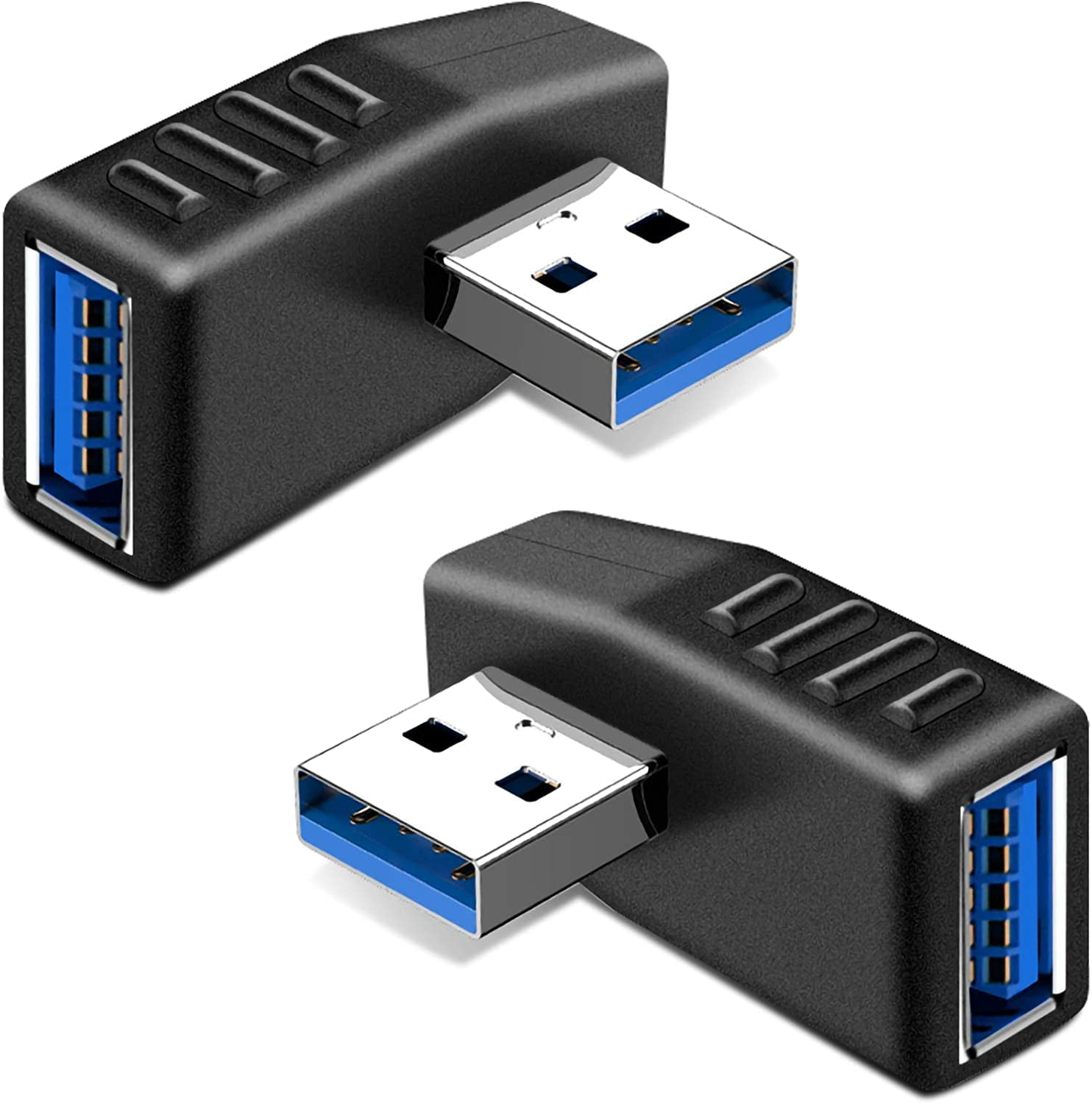 USB 3.0 Angle Adapter - 2 Pack,Right Angle USB Connector for Tight ...