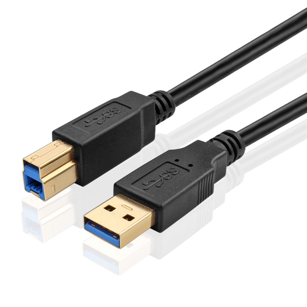 USB 3.0 Cable A-Male to B-Male (10 FT) Type A to B Male SuperSpeed USB ...