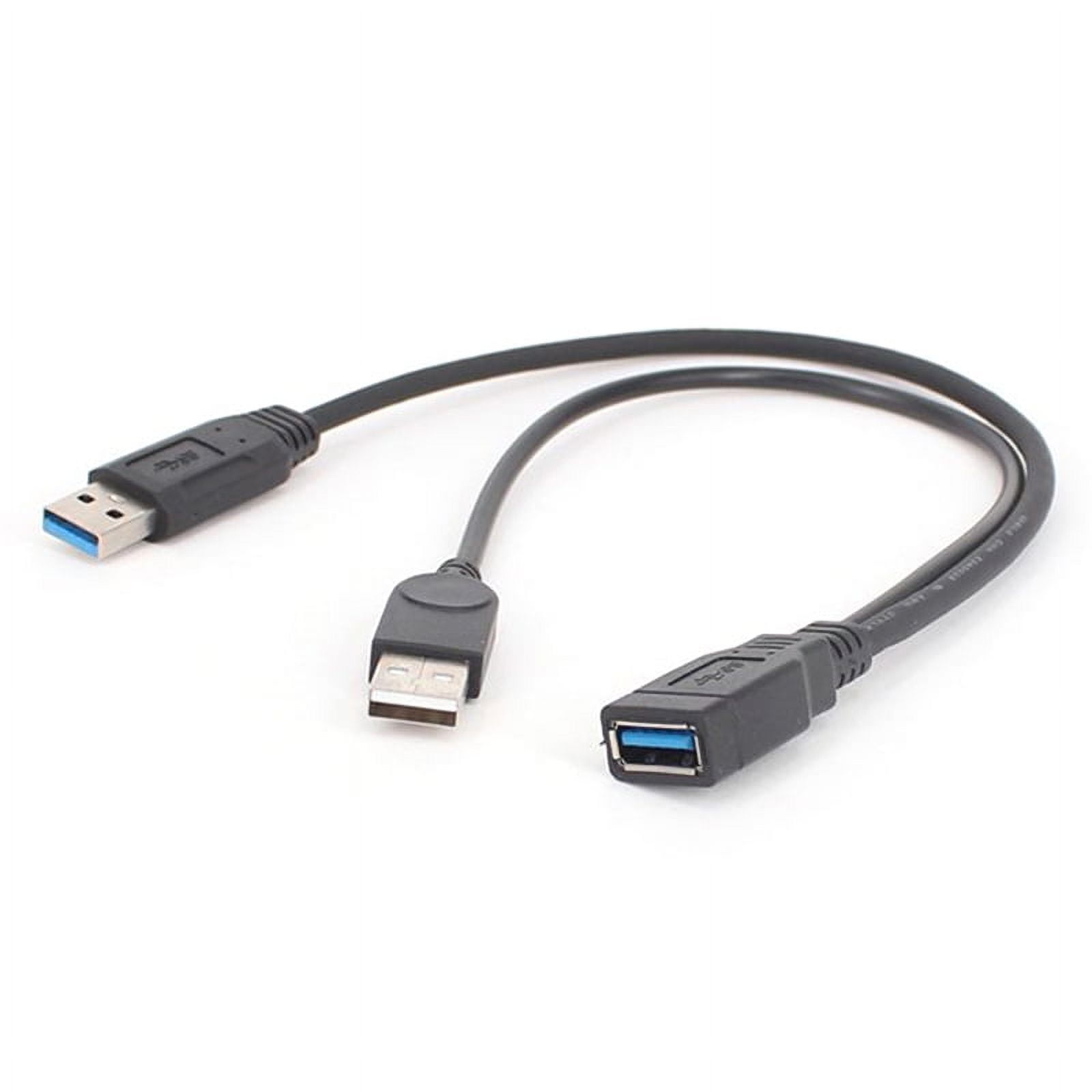 USB 3.0 Cable Dual Power Charge Cables Y Adapter Male to Female Cord ...