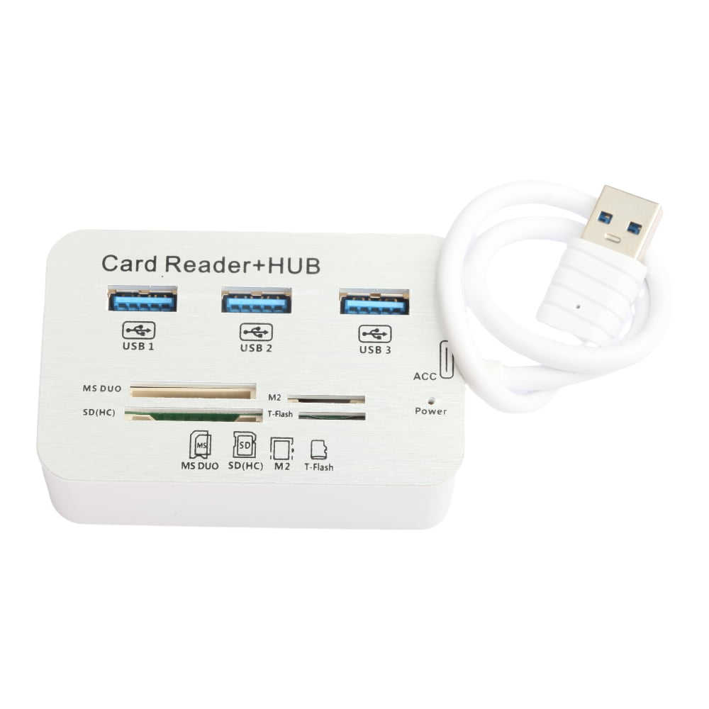 USB 3.0 Card Reader HUB 3-USB-A Port Multi Memory MS Micro SD M2 TF ...