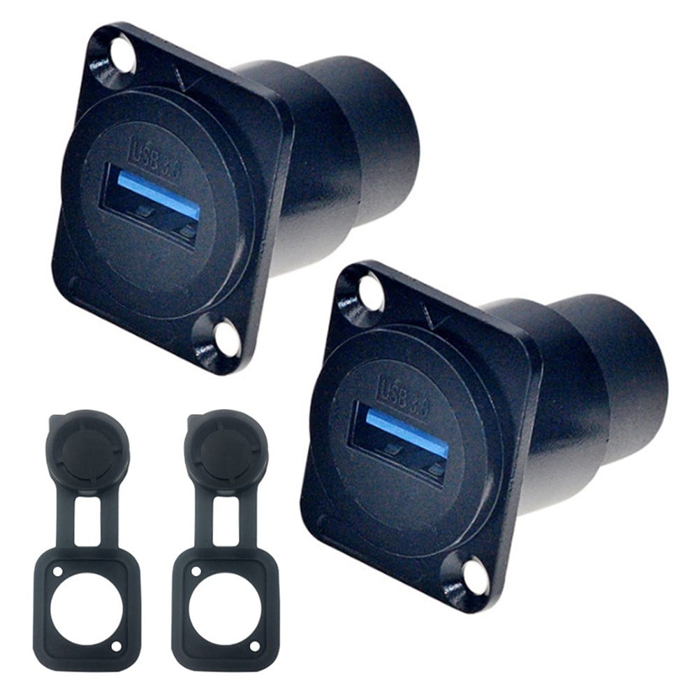 USB 3.0 D-Type Panel Mount Female to Female Pass Through Signal Coupler ...