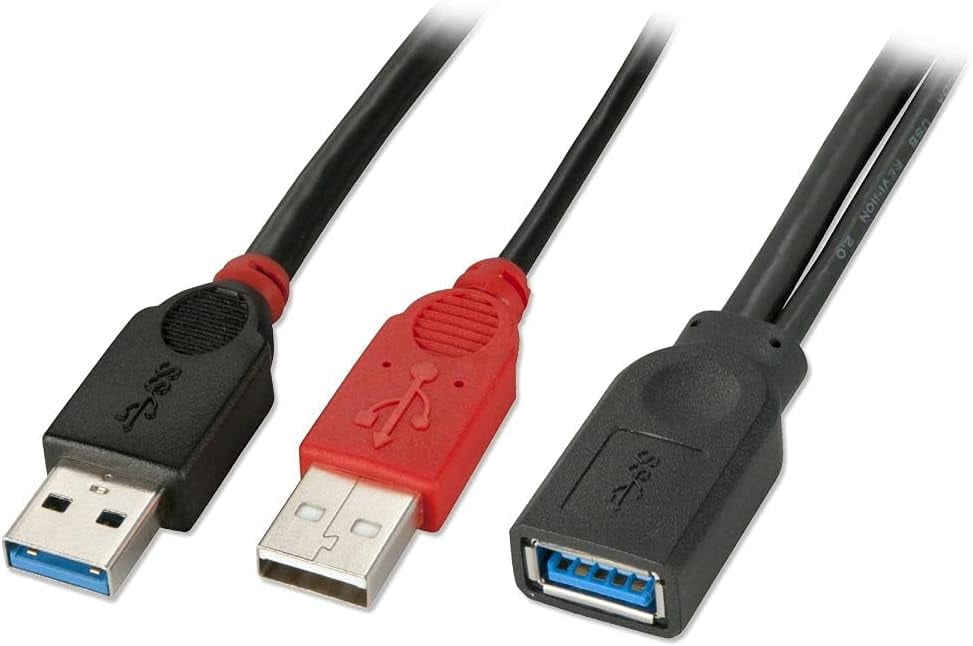 USB 3.0 Dual Power Cable, 2 x Type A to Type A Female (31112) - Walmart.com