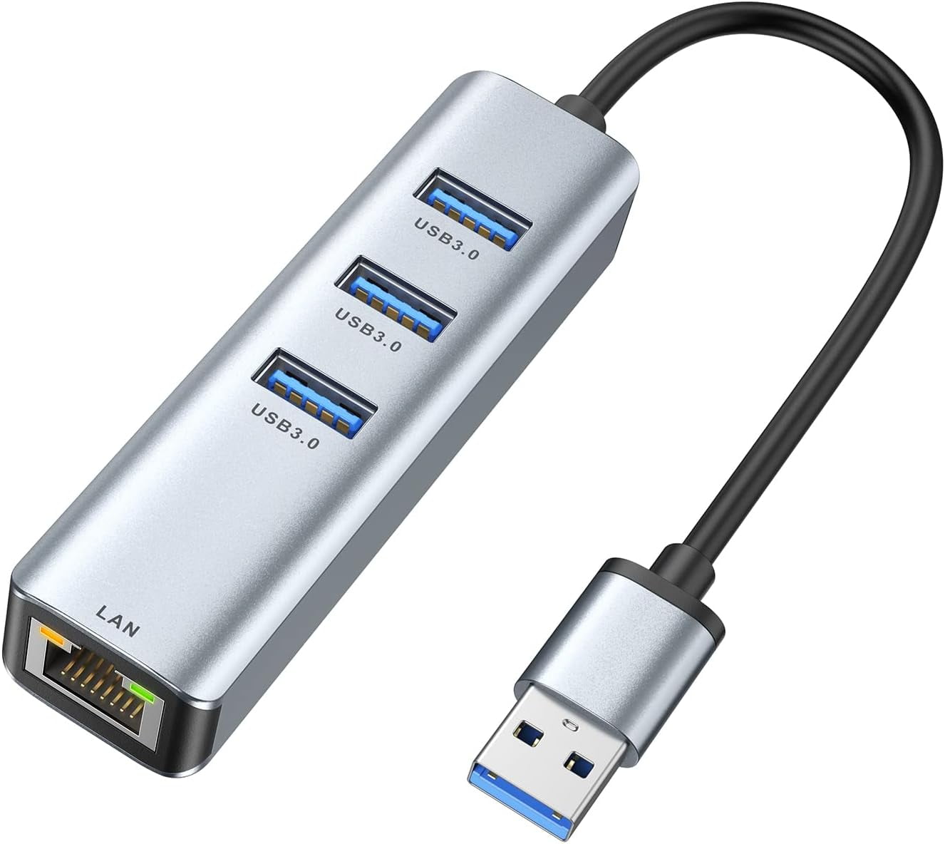 USB 3.0 to Ethernet Adapter, 3-Port USB 3.0 Hub with RJ45 10/100/1000 ...