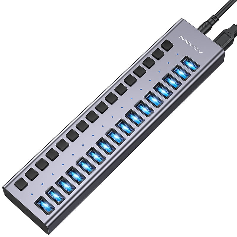 USB 3.0 Extender Aluminum Hub with Independent Switch Group Control ...