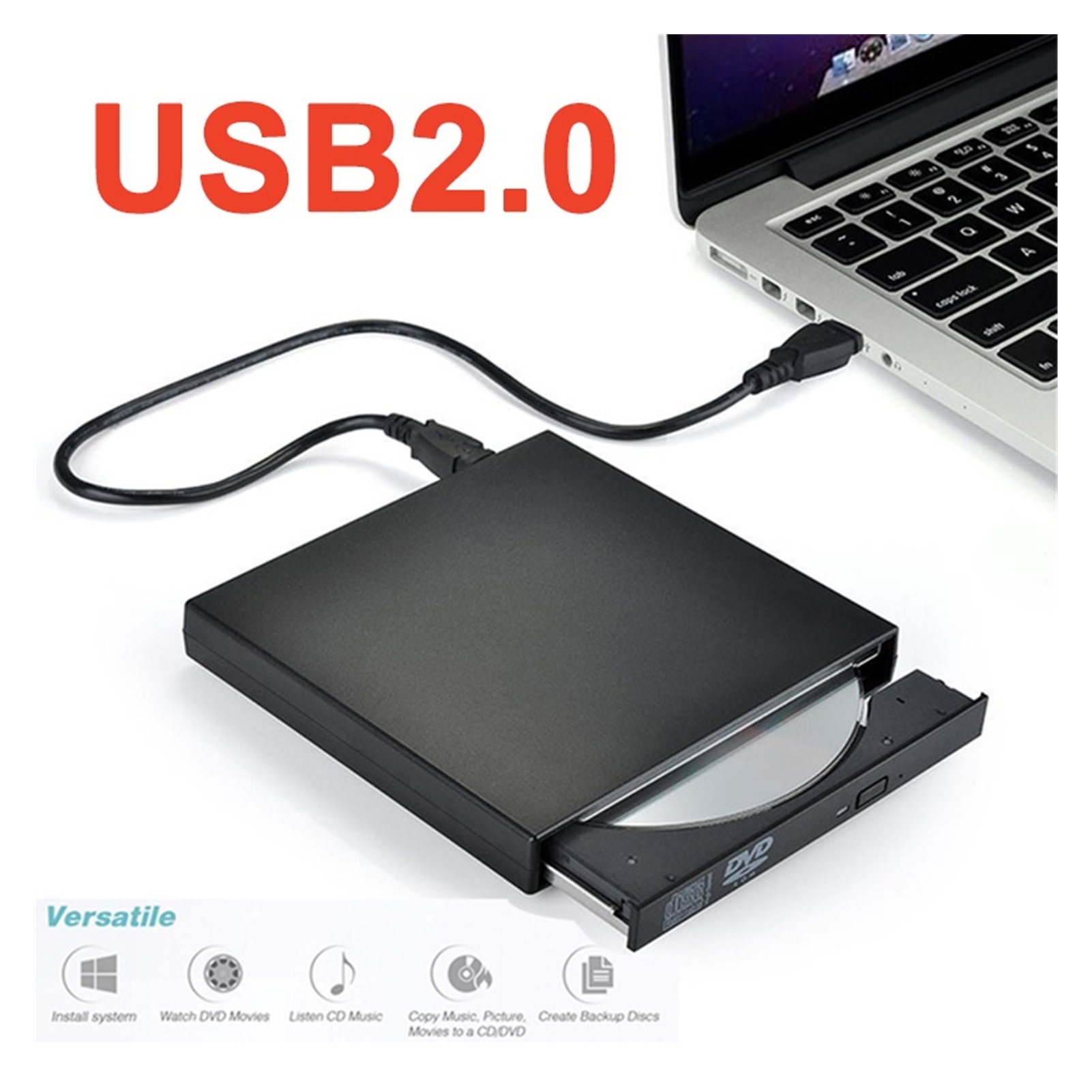 USB 3.0 External DVD Burner Writer Recorder DVD RW Optical Drive CD/DVD ...