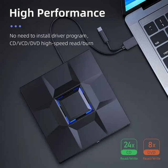 USB 3.0 External Optical Drive, Portable CD/DVD/VCD Player for PC and ...