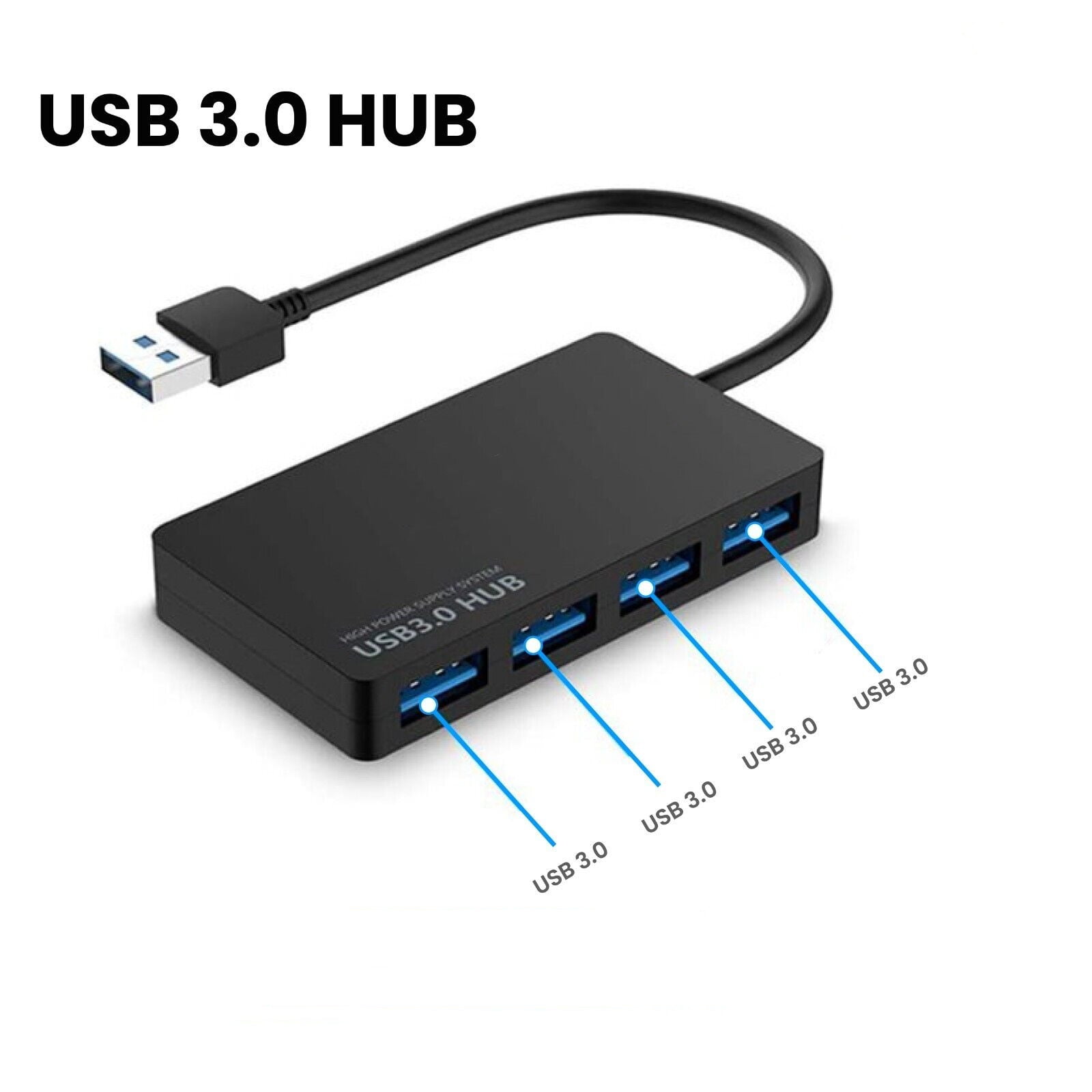 USB 3.0 Hub, 4-Port USB Hub USB Splitter USB Expander for Laptop/Mac ...