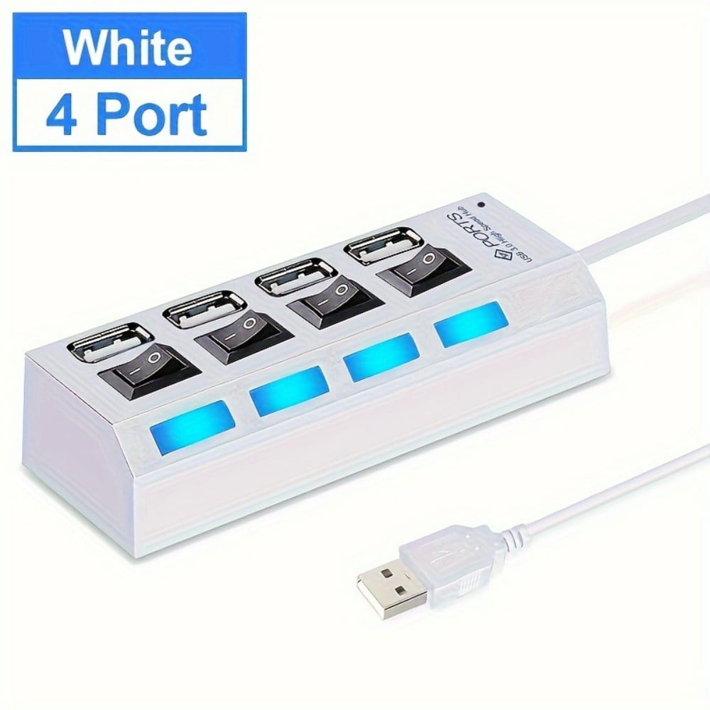 USB 3.0 Hub 5Gbps High Speed Multi USB Ports Power Adapter Expander LED ...