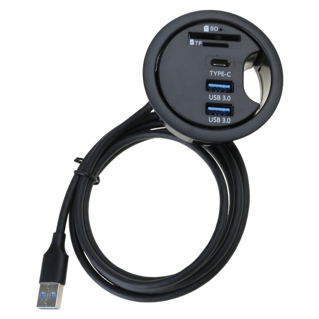 USB 3.0 Hub Memory Card Reader USB Desk Grommet Splitter Dock Station ...