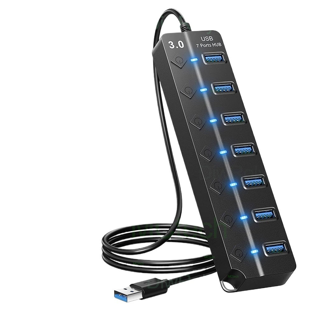 USB 3.0 Hub Multi Splitter Hub 100cm Long Cable Multiple Expander for ...