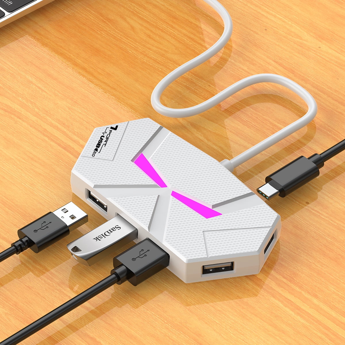 USB 3.0 Hub - USB Hub for Laptop | 7-Port USB Data Hub Splitter ...