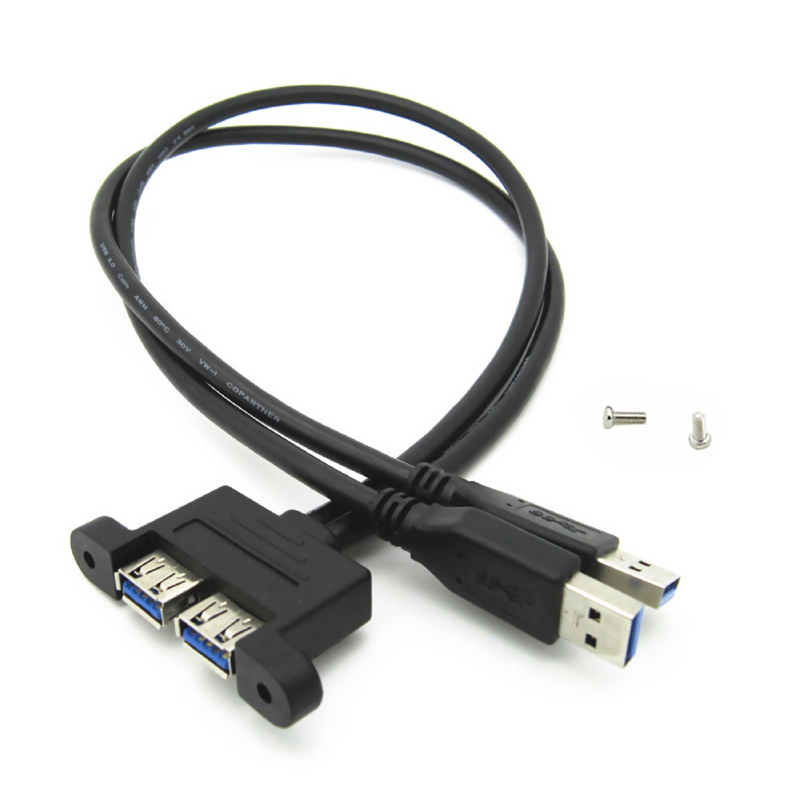USB 3.0 Male to Female Extension Cable with Screw Panel Mount Secure ...