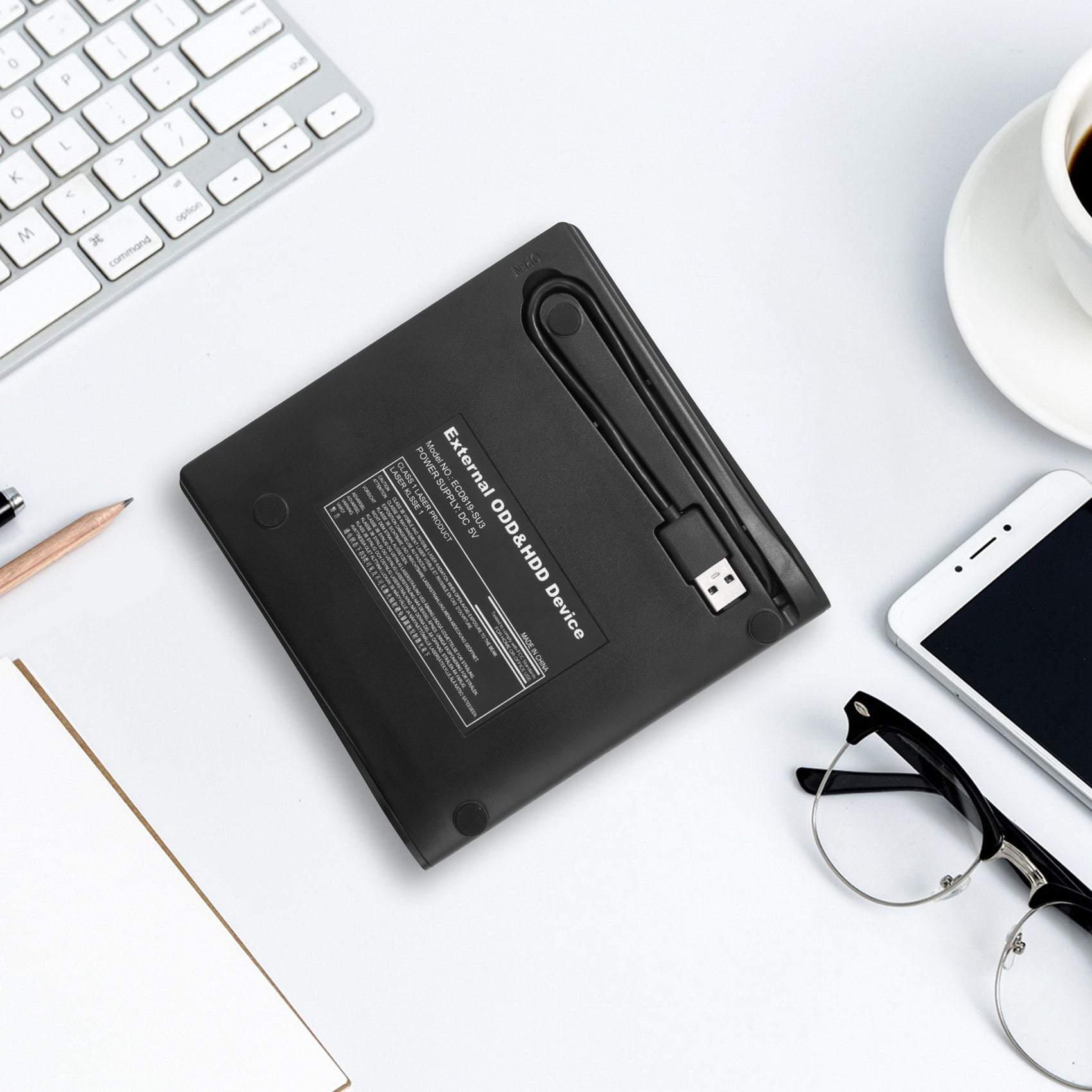 USB 3.0 Mobile External Case For 12.7mm SATA CD DVD BD-ROM BD-RE Drive ...