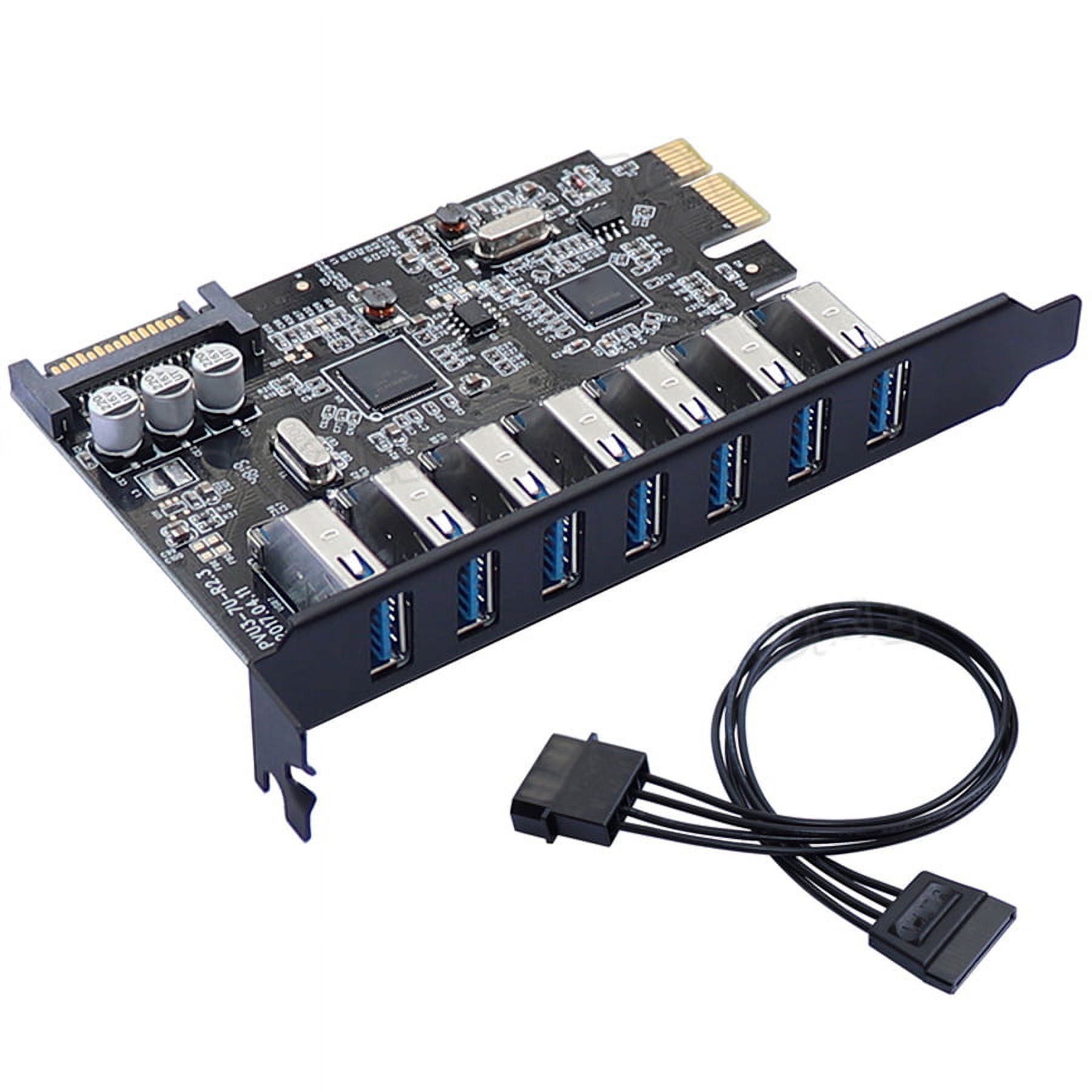 USB 3.0 PCI-E Expansion Card Adapter 7 Ports Hub Adapter External ...