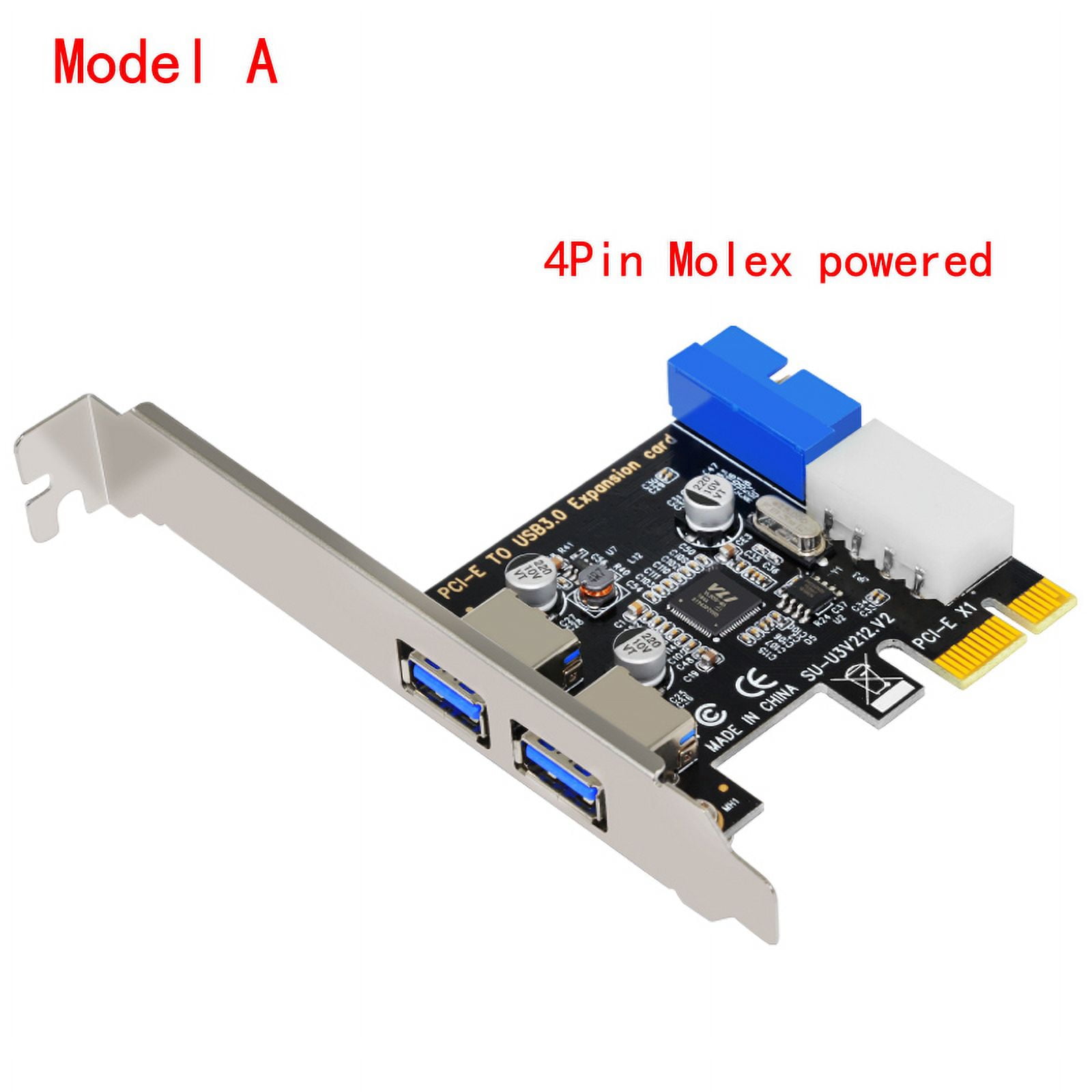 USB 3.0 PCI-E Expansion Card Adapter External 2 Port USB3.0 Hub ...