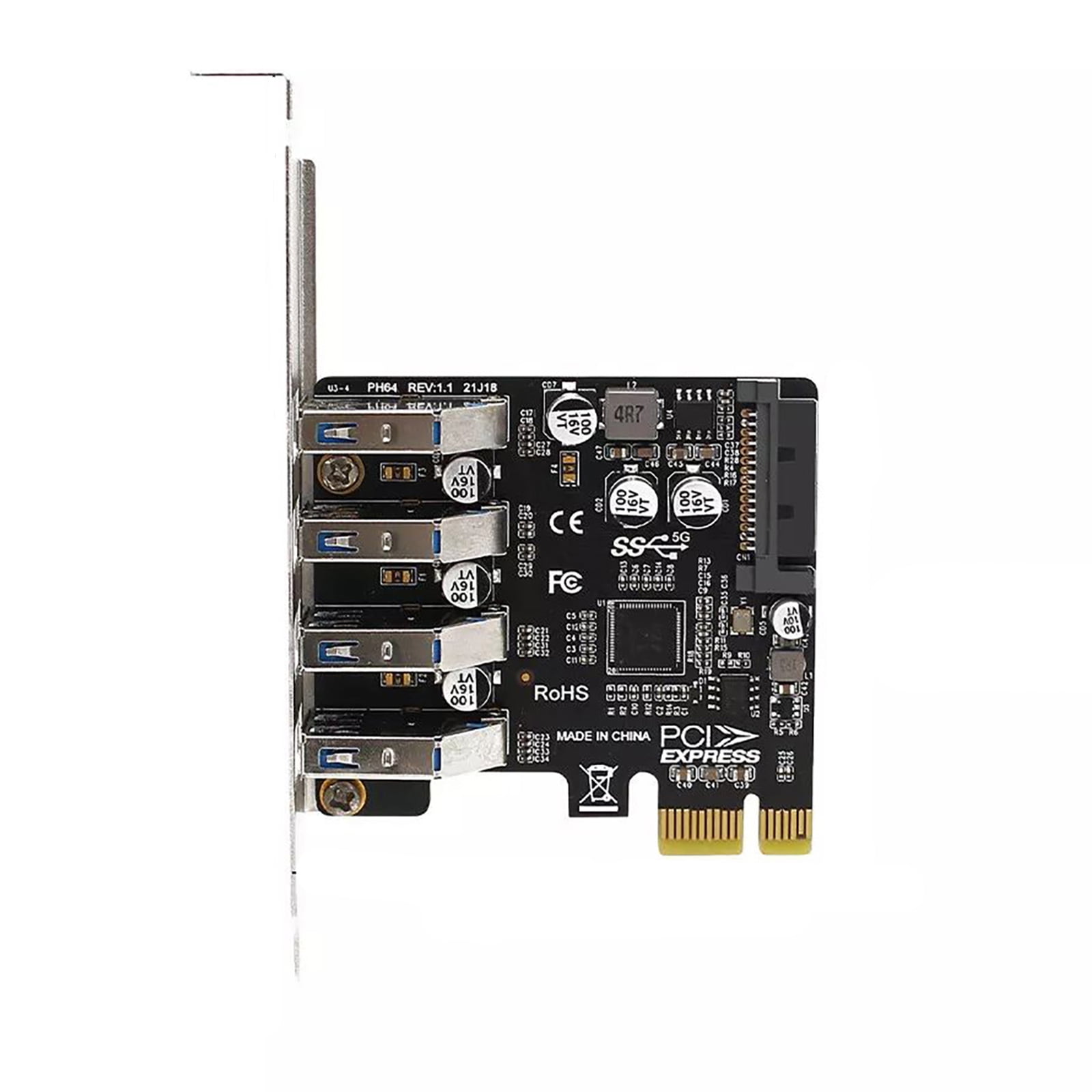 USB 3.0 PCI Express Adapter with Port Protection High-Performance Controller Chip, Wide ...
