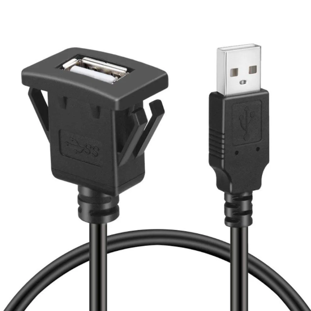 USB 3.0 Panel Flush Mount Extension Cable with Buckle for Car Truck ...