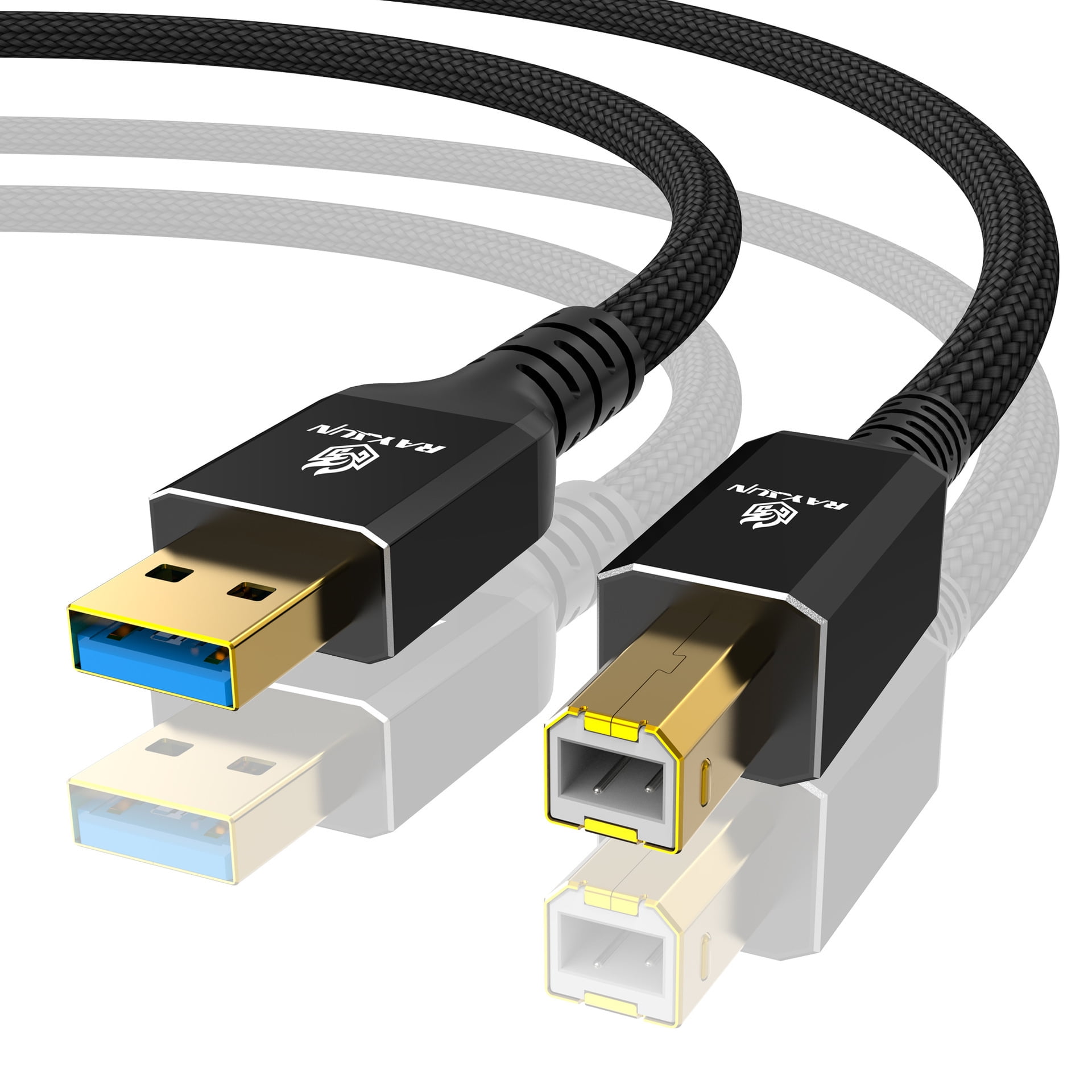 USB 3.0 Printer Cable, Long Extension Cord, Type A to Square B, High ...