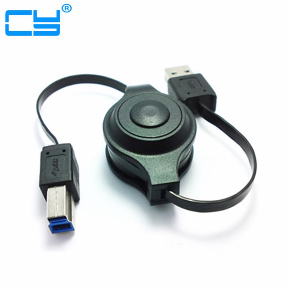 USB 3.0 Standard A Male to B Type Male retractable Flat Slim Hard disk ...