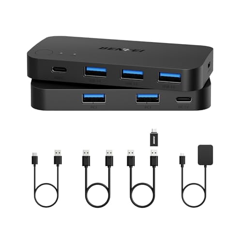 USB 3.0 Switch, USB Switcher 2 Computers Share 3*USB 3.0 and 1*USB C ...