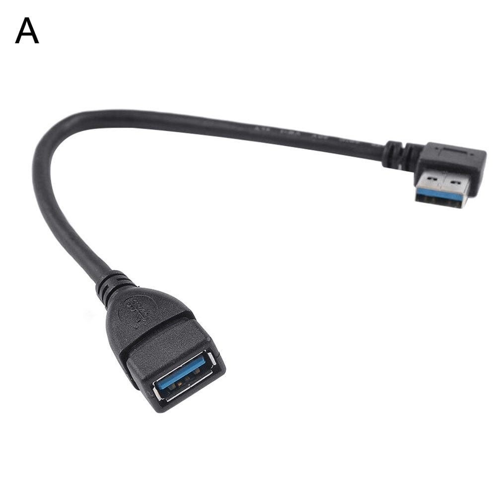 USB 3.0 Type A 90 Degree Right Angled Male to Female Extension Adapter ...