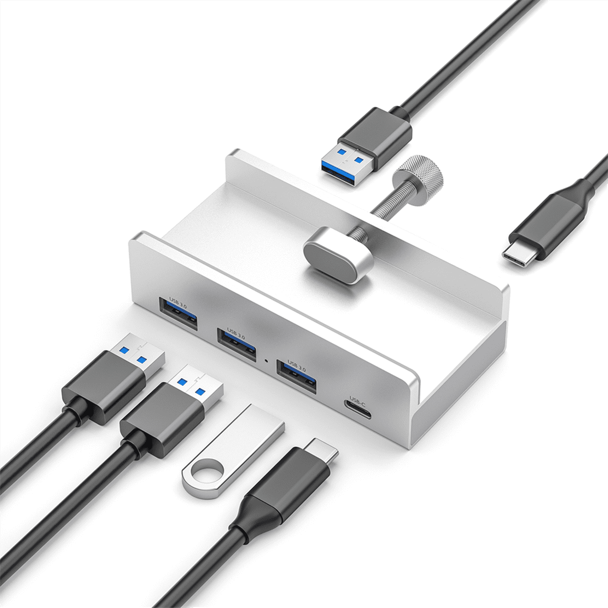 USB 3.0 Type C HUB Aluminum Alloy External Multiports Splitter High ...