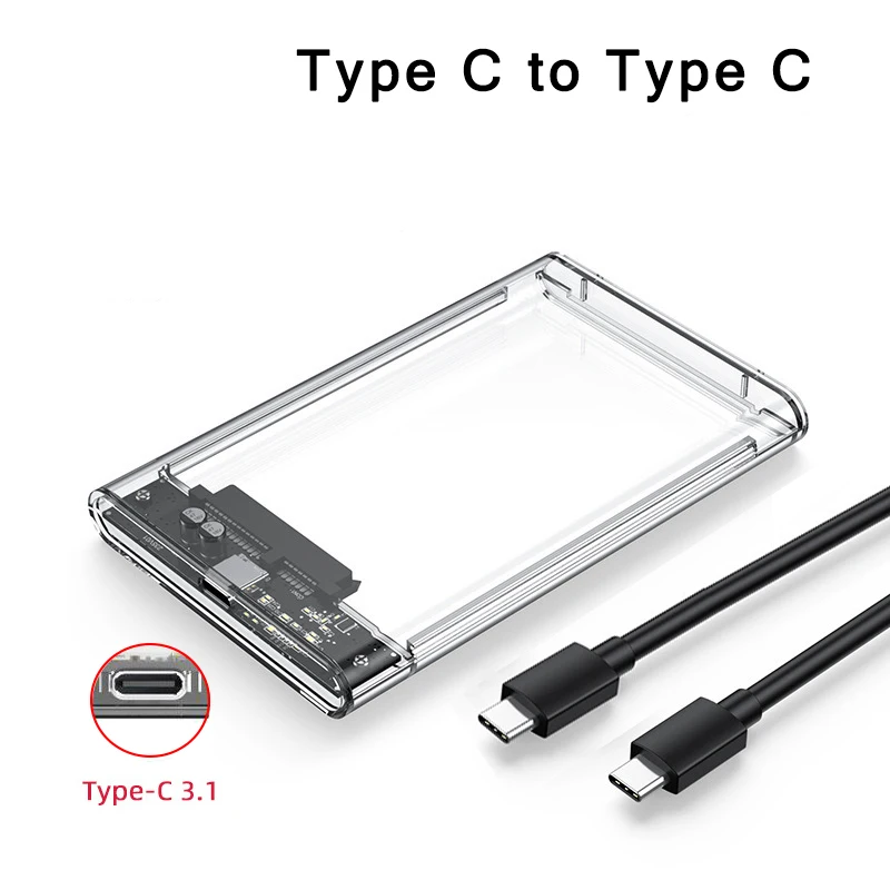 USB 3.0/Type C to SATA III Hard Disk Case for 2.5 inch HDD SSD External ...