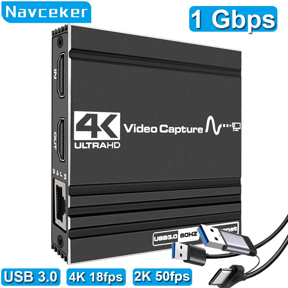 USB 3.0 Video Capture Card HDMI 1Gb Ethernet RJ45 to USB/Type-c Game ...