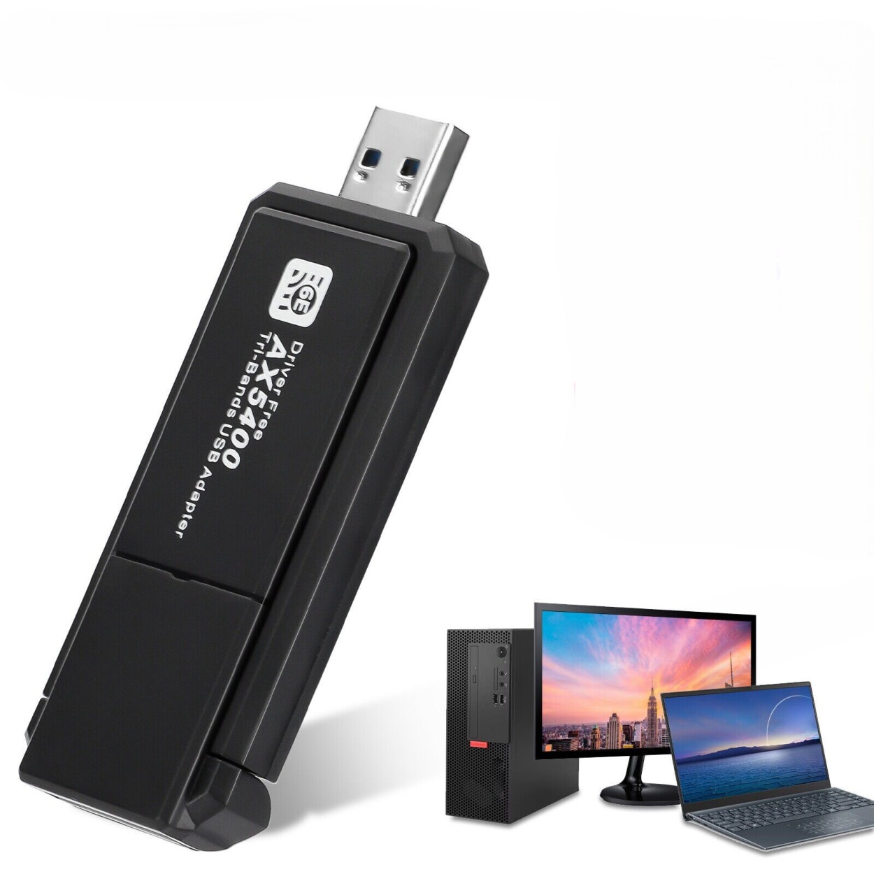 USB 3.0 WiFi 6E WiFi Adapter Tri-Band 6GHz Wireless Network Card for ...