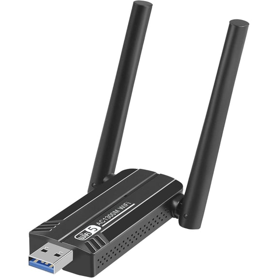 USB 3.0 WiFi Adapter for Desktop PC,1300Mbps Dual 5Dbi Antennas 2.4&5 ...