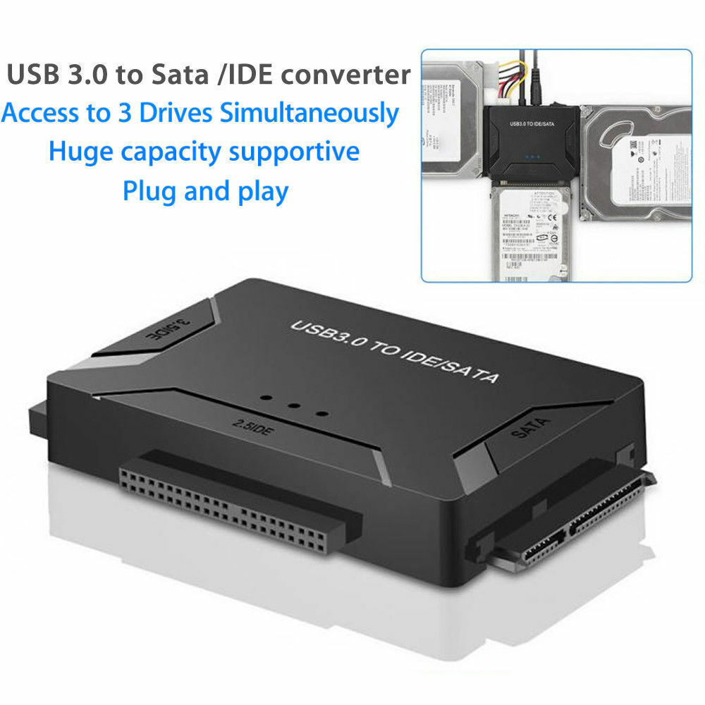 USB 3.0 to IDE & SATA Converter External Hard Drive Adapter Kit 2.5"/3. ...