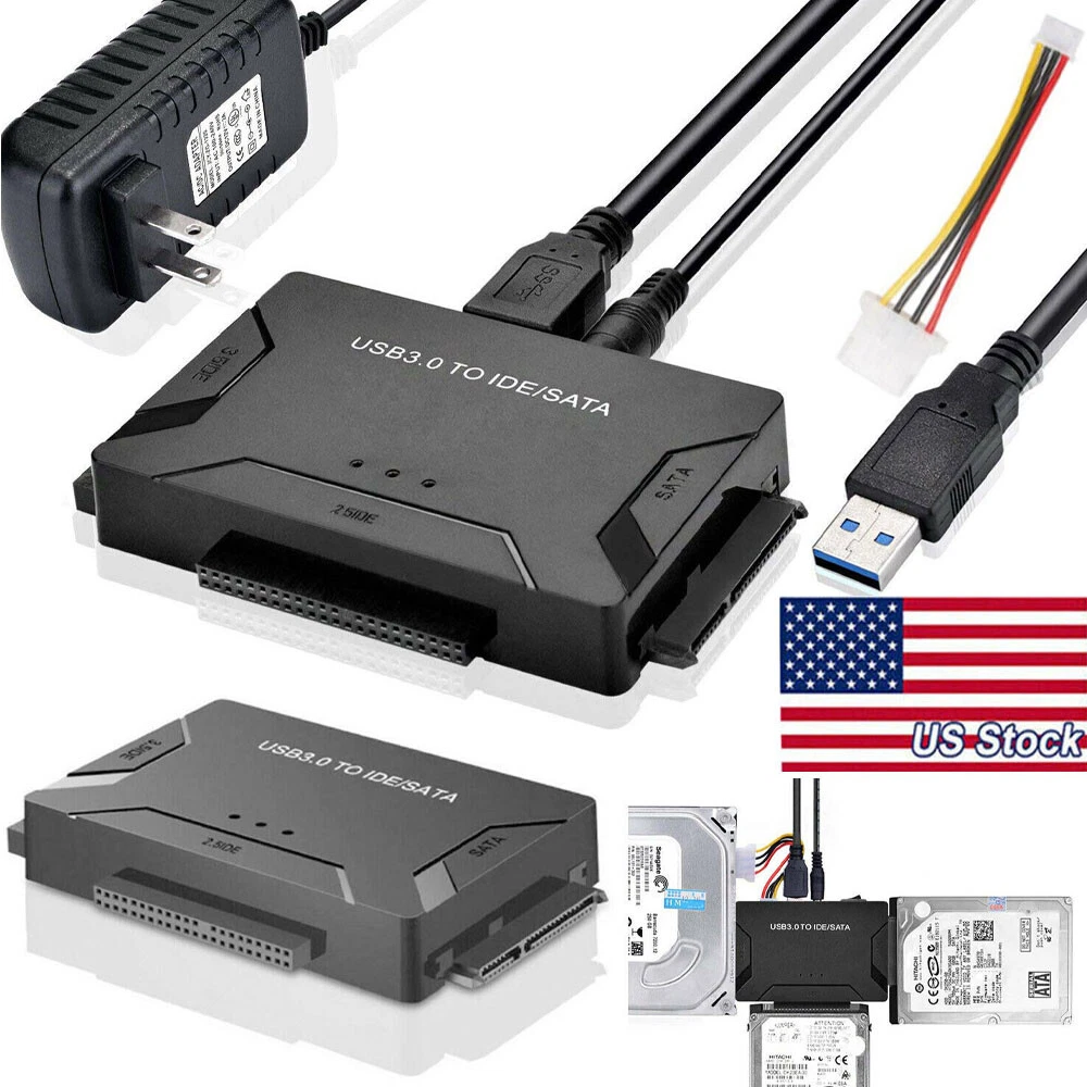 USB 3.0 to IDE & SATA Converter External Hard Drive Adapter Kit 2.5"/3. ...