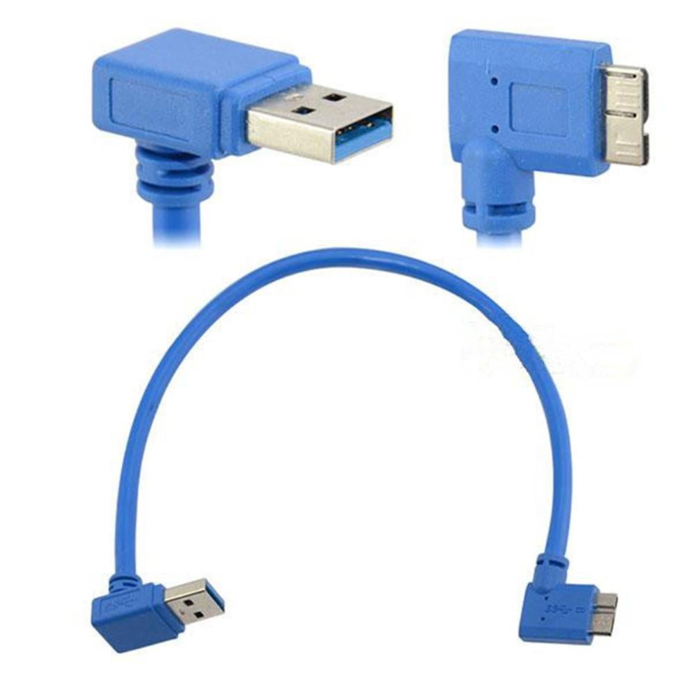 USB 3.0 to USB 3.0 Micro B Cable USB 3.0 A Male 90 degree Down Angle to Micro B Male 90 Degree ...