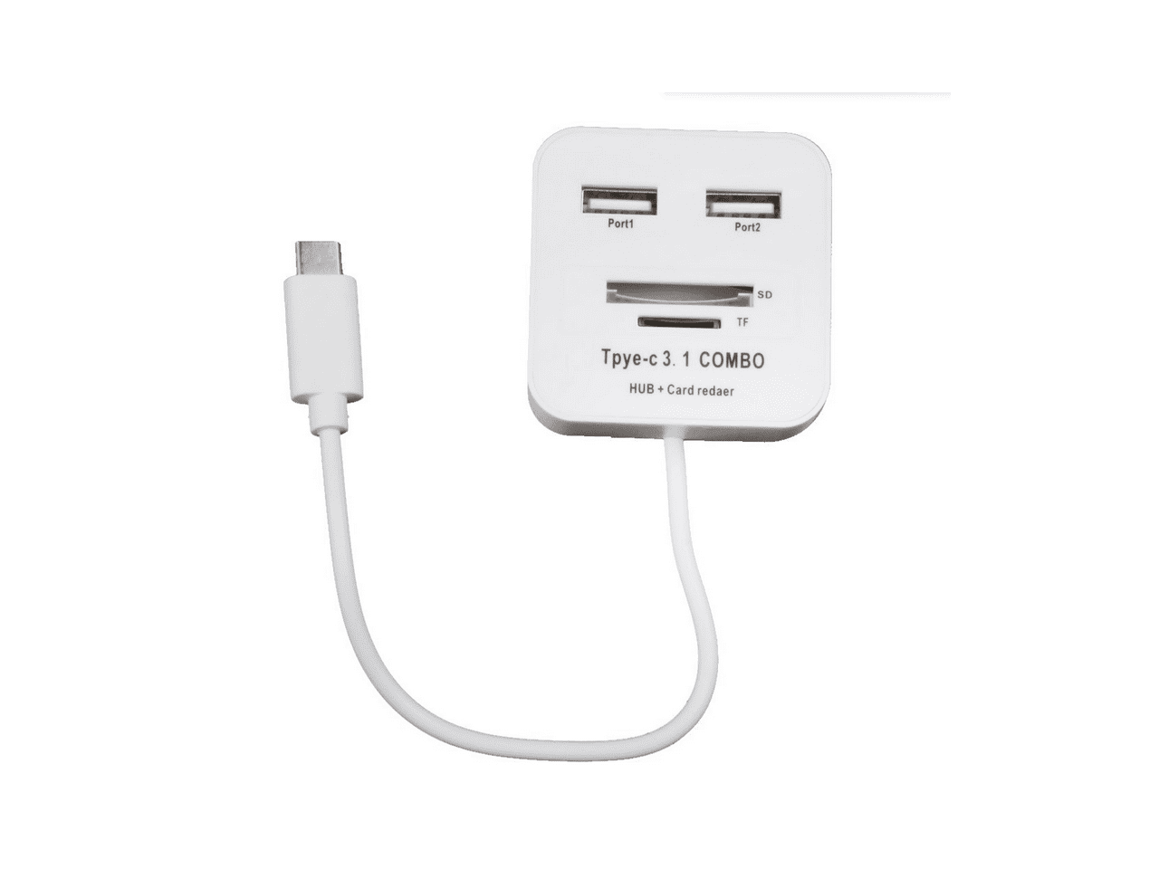 USB 3.1 Type-C 2-Port USB 2.0 Hub TF SD Card Reader Combo Splitter for ...