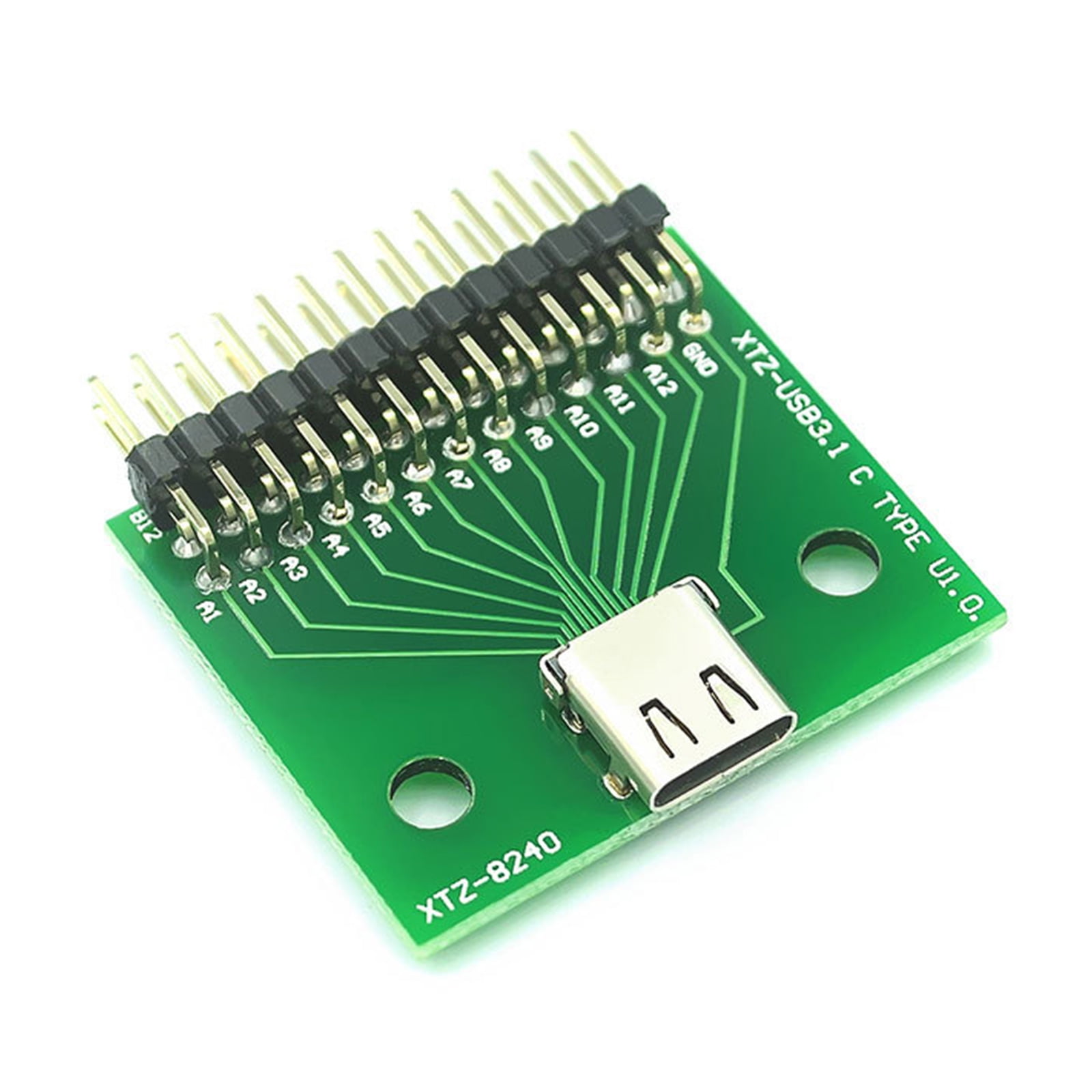 USB 3.1 Type C Board With Female Connector And Double Sided Pin Headers ...