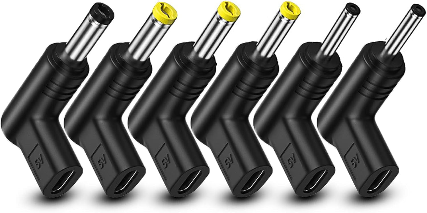 USB 3.1 Type C Female to DC Male Adapter, 90 Degree Angled USB C to DC ...