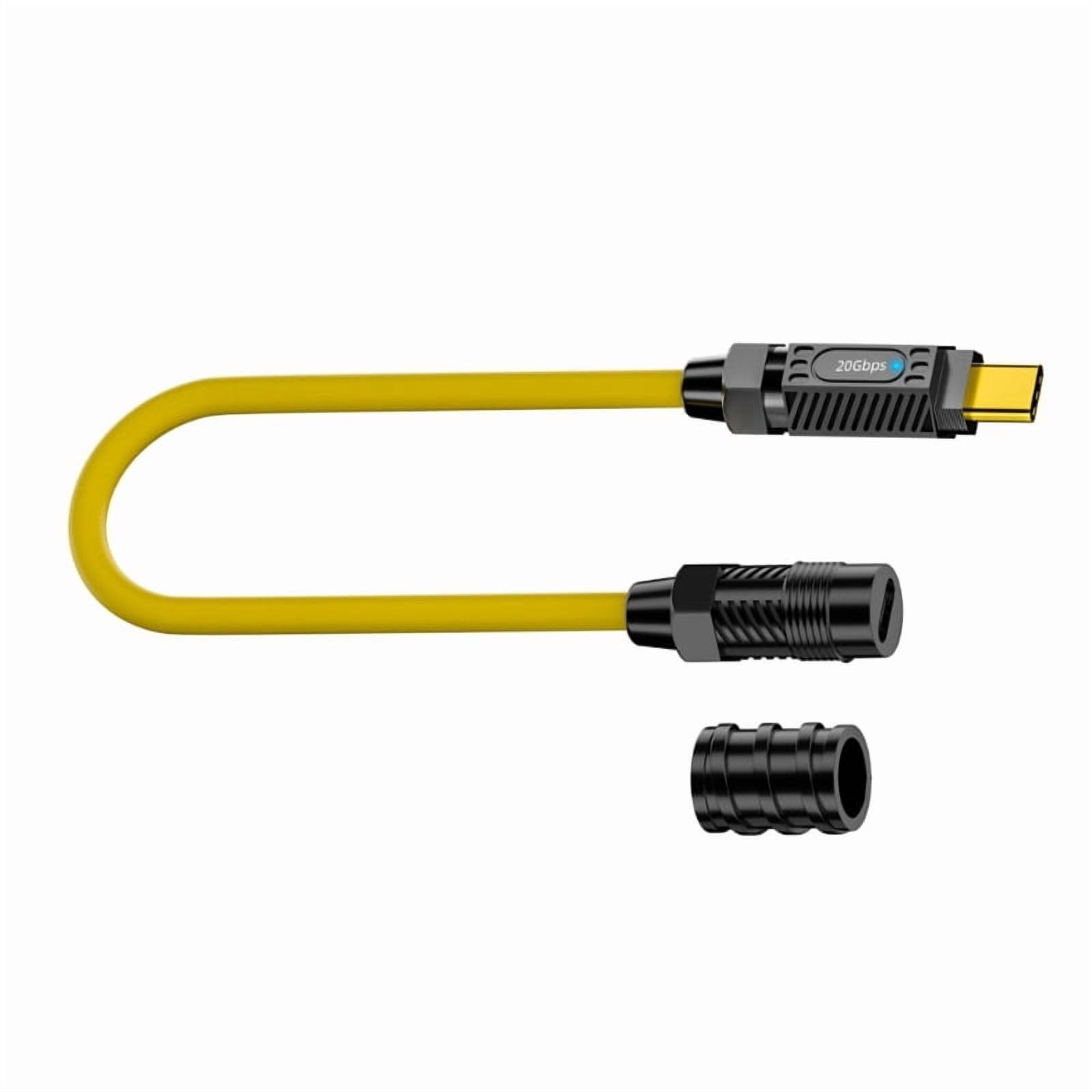 USB 3.2 20Gbps USB C to USB C Spring Retractable Cable PD3.1 140W ...