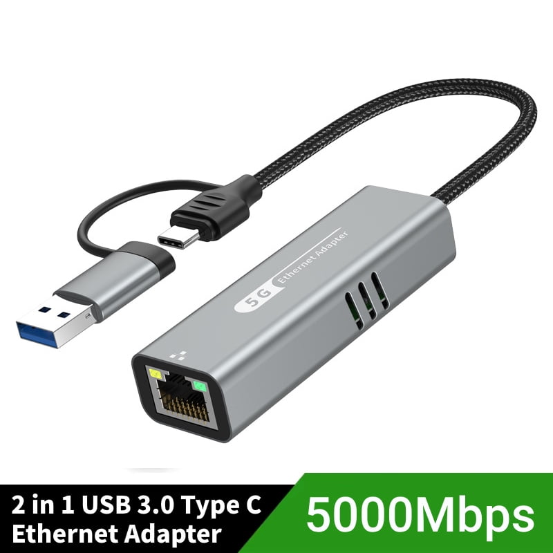 USB 3.2 Type C To RJ45 Network Card 5Gbps USB to Ethernet Adapter 100 ...