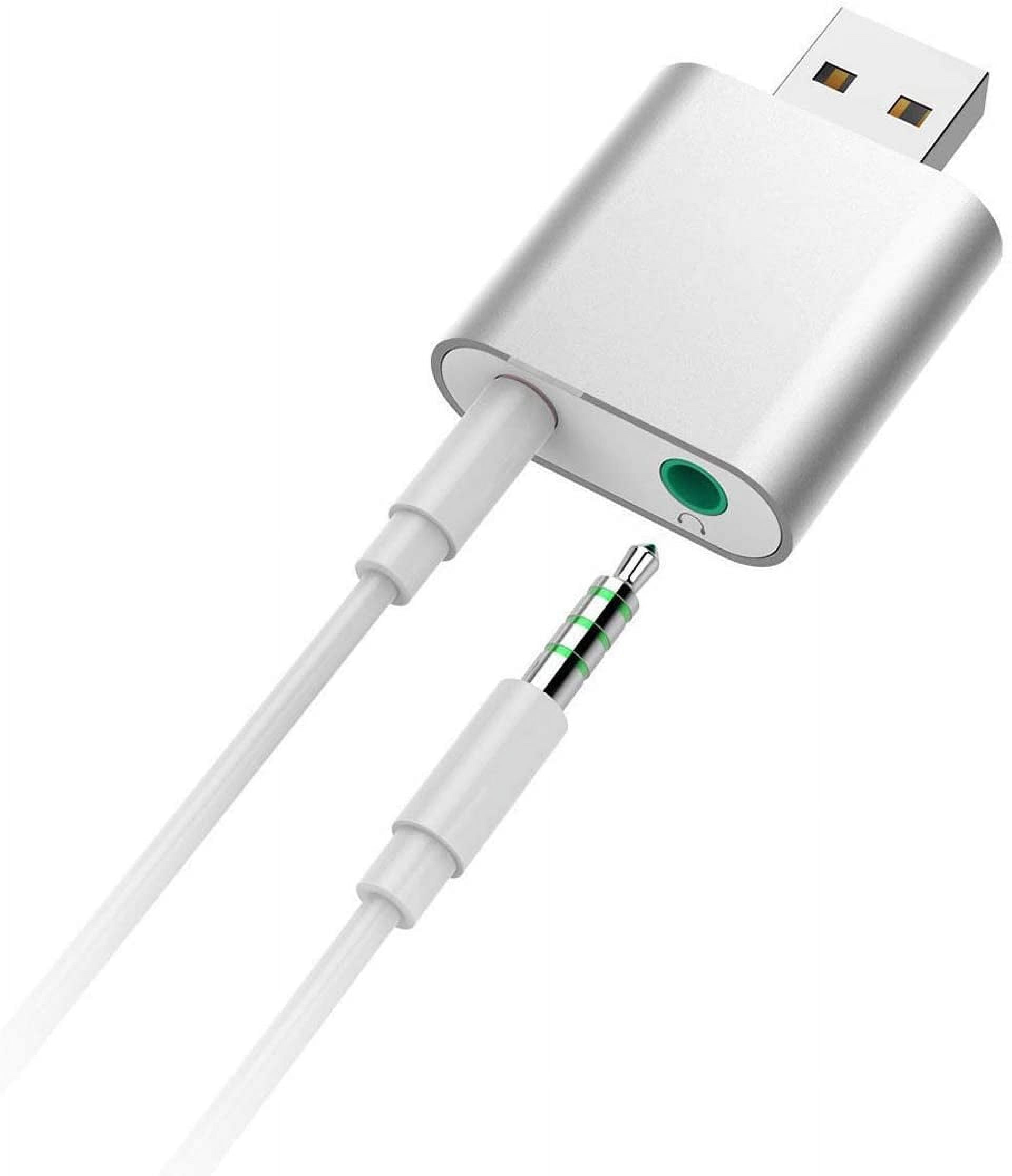 USB to 3.5mm Jack Audio Adapter, Cable Creation External USB Stereo ...