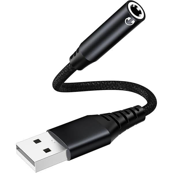USB to 3.5mm Jack Audio Adapter,External Sound Card USB-A to Audio Jack ...