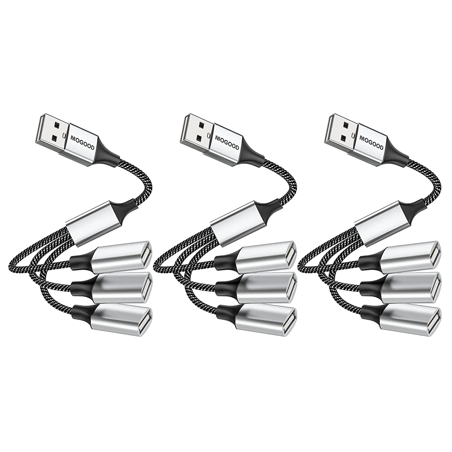 USB 3 Port Splitter Cable, USB Type B Splitter 1 Male to 3 Female USB 2 ...