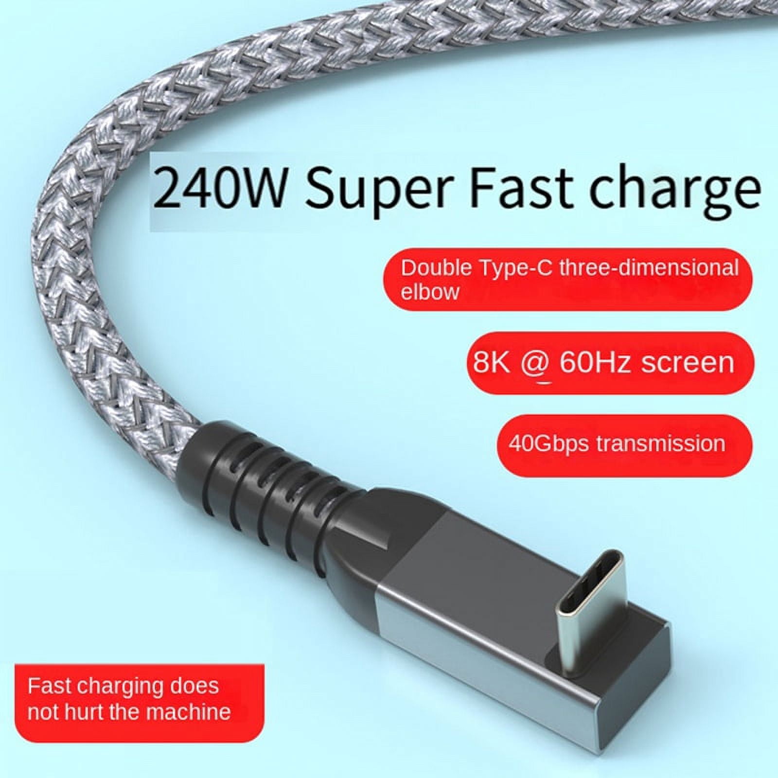 USB 4 Cable 90° Stereoscopic Elbow 40Gbps USB4 Type C Data Cable Fast ...
