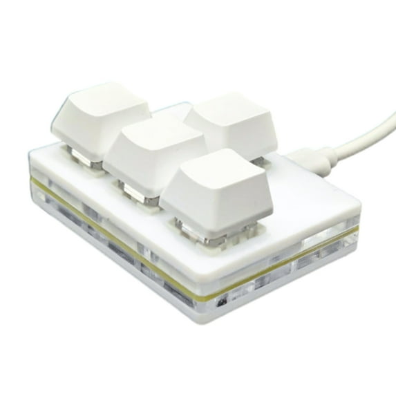 USB 4 Key Keypad Single-Hand Mechanical Gaming Keyboard Programming ...