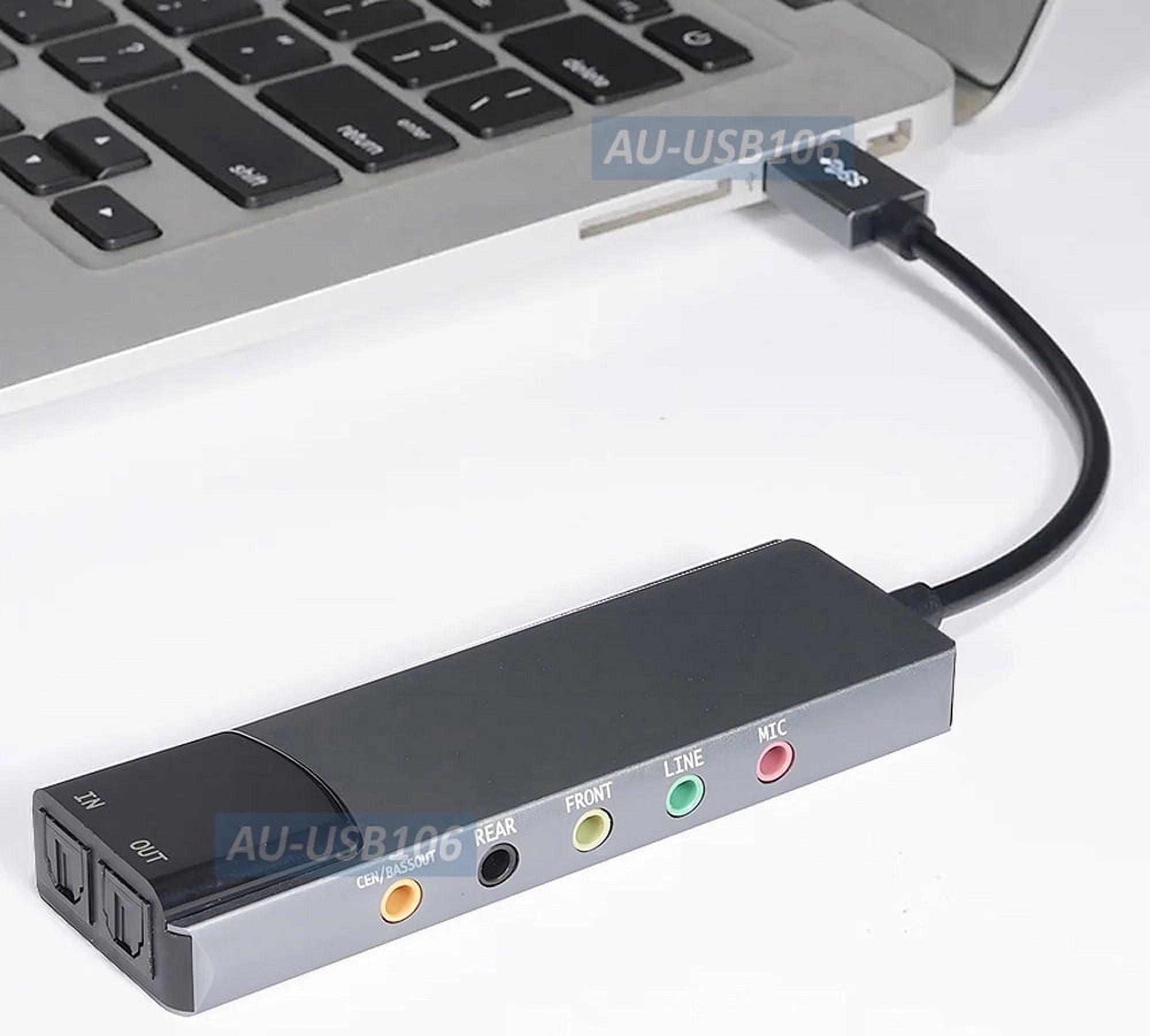 USB 5.1 Channel Surround Sound Card With Digital Optical Audio Input ...