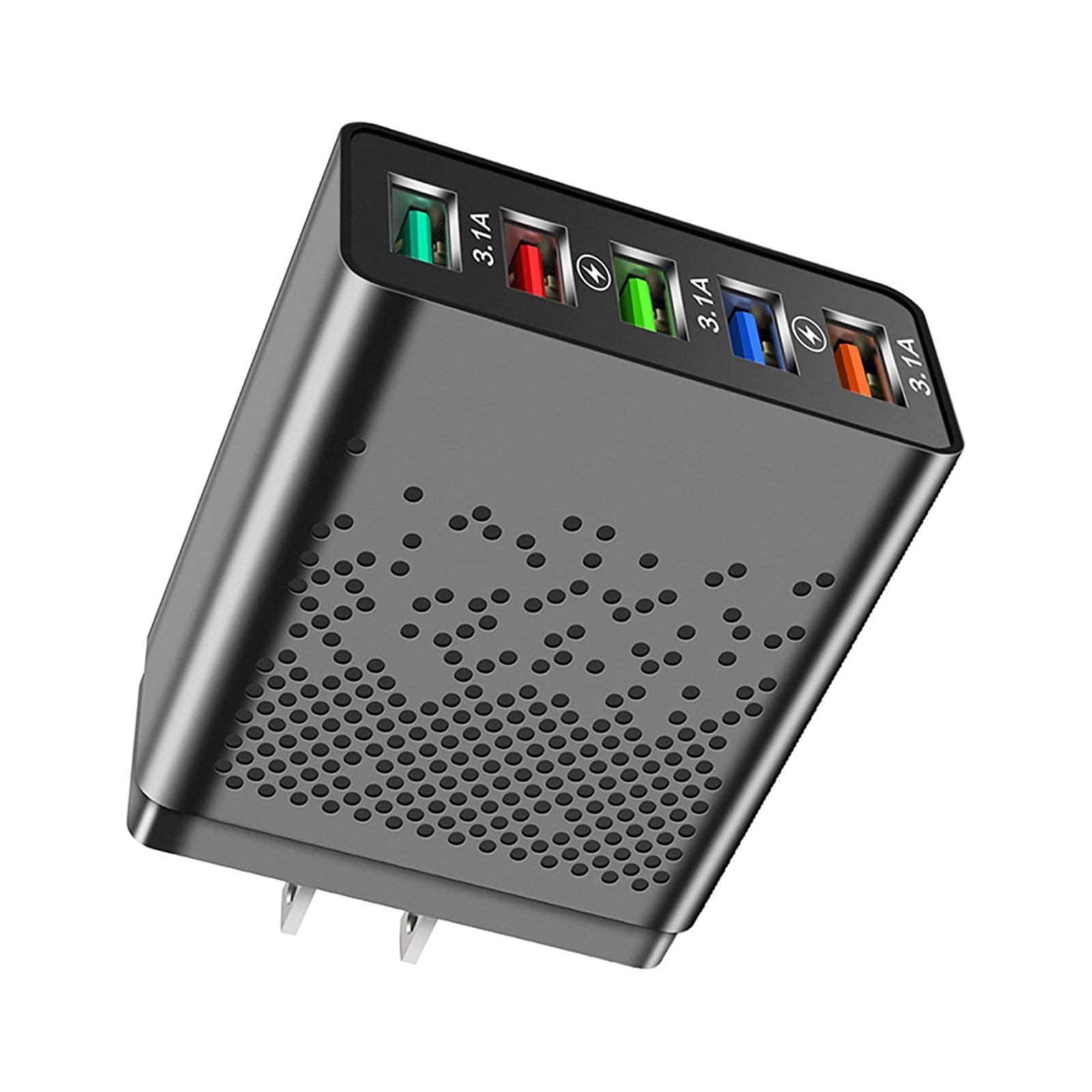 USB 5 Port Wall Charger - Fast Charging Fireproof PCC 5V/3A for Phones ...