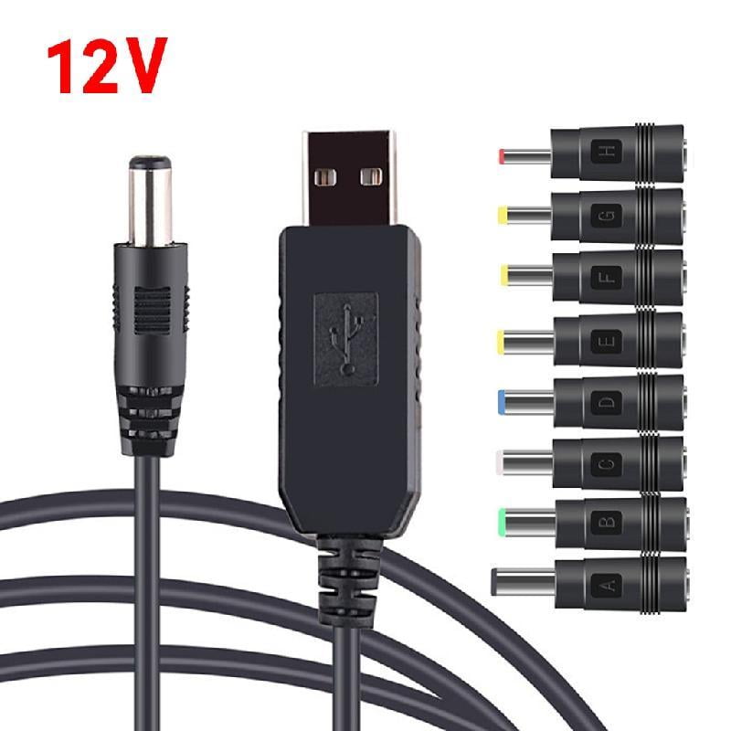 USB 5V to DC 5V 9V 12V Power Boost Line Adapter USB to DC Jack Round ...