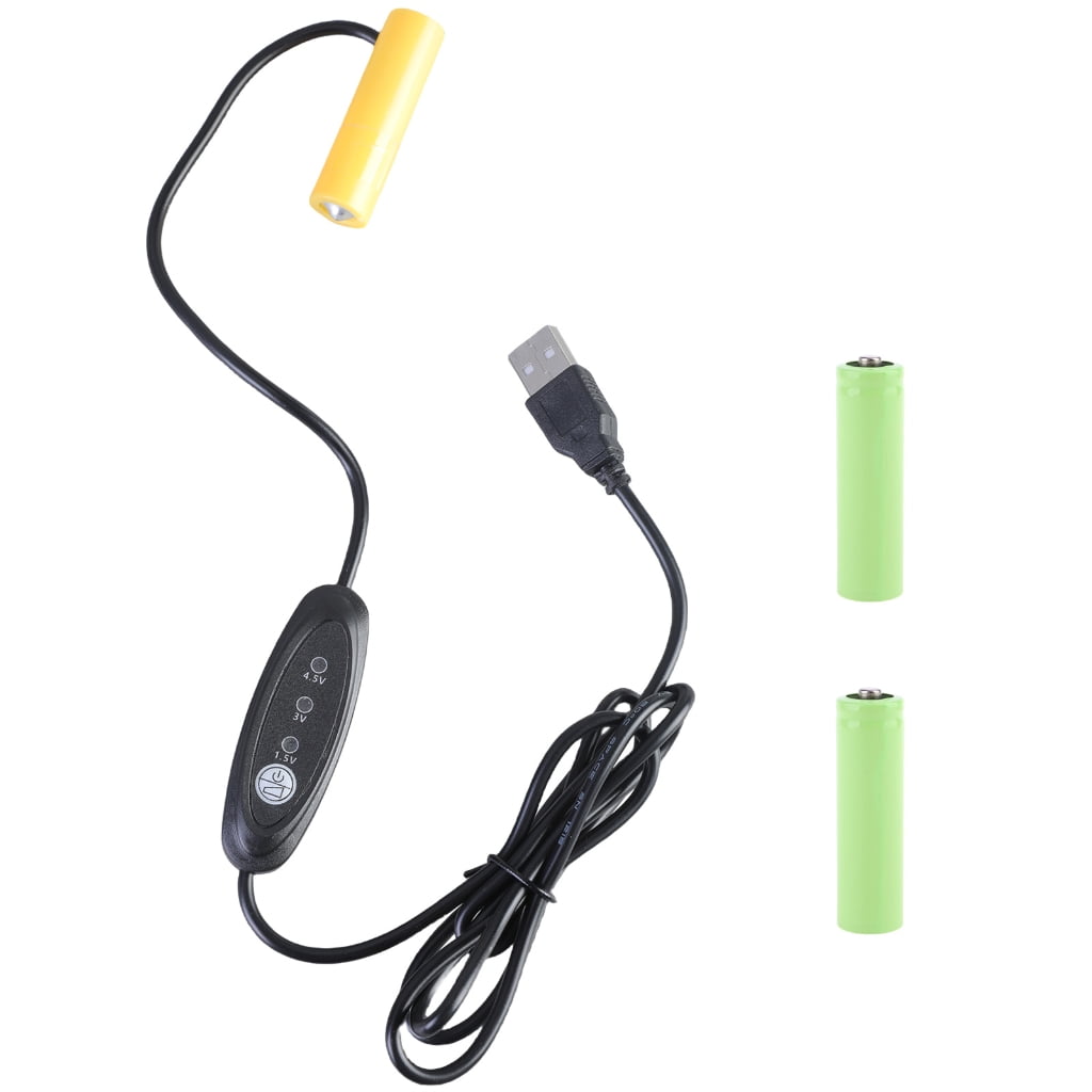 USB 5V2A to 1.5V 3V 4.5V AA Fake Battery Elimination Cable Power ...