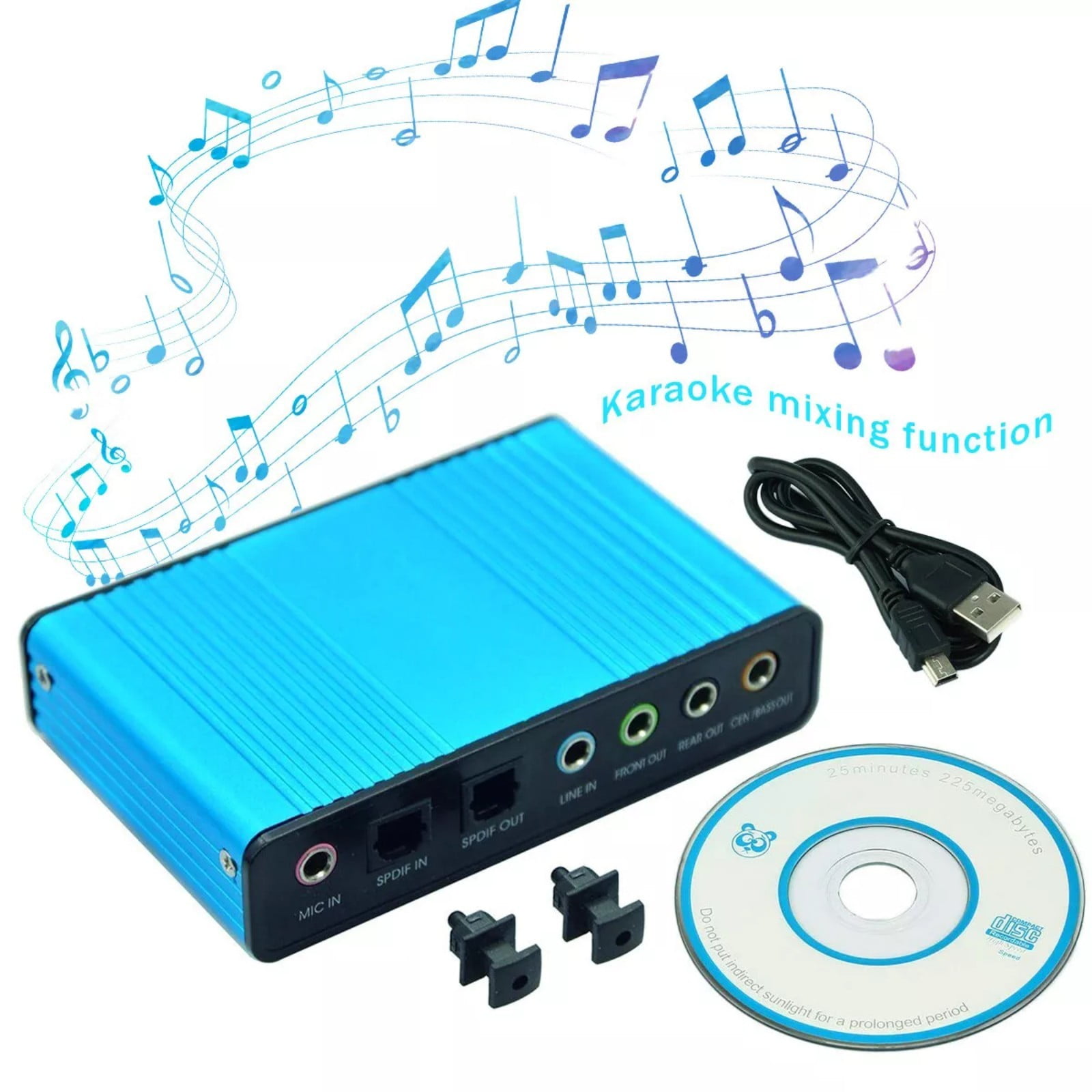 USB 6 Channel 5.1 Surround Sound Card, External Sound Adapter with ...